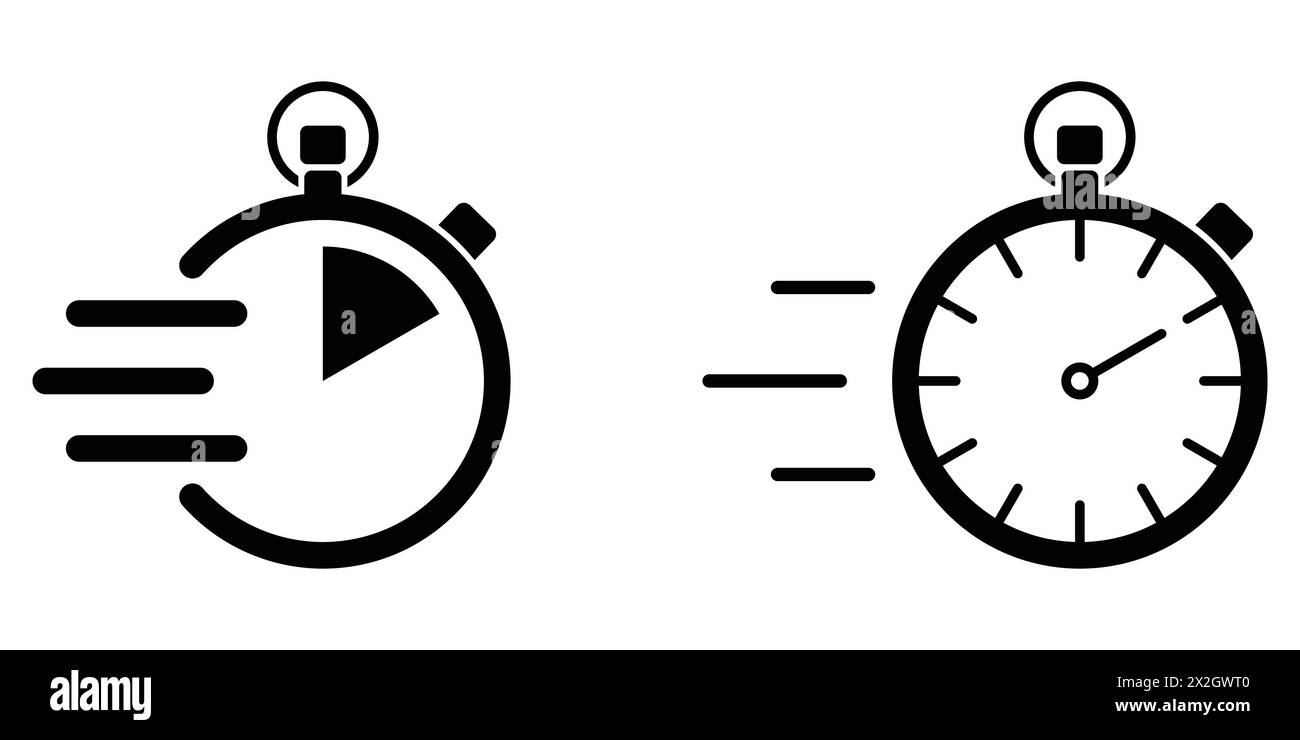 Shortest time stopwatch vector icon set. Speed Timer symbol. Fast ...