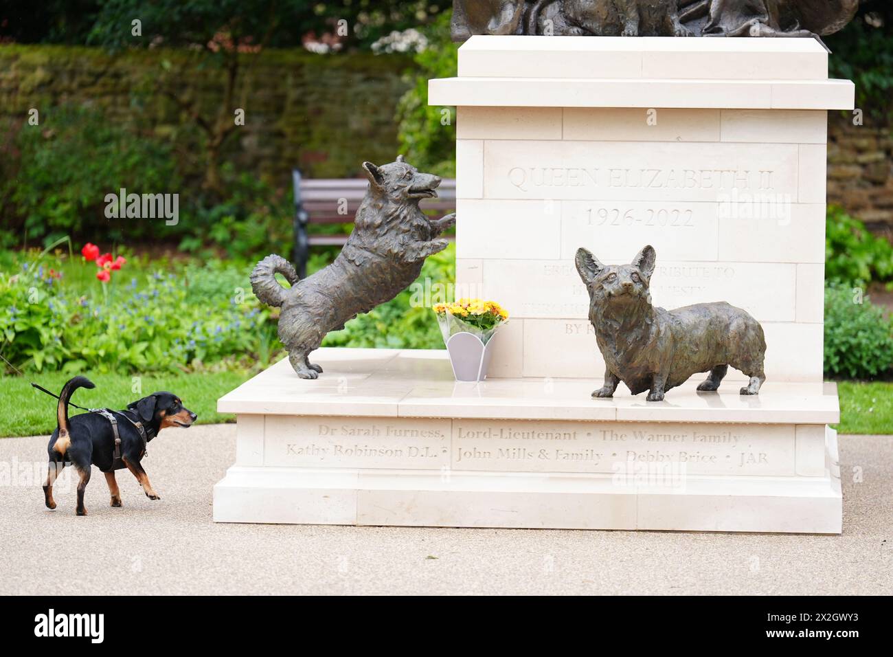 A statue of the late Queen Elizabeth II, the first to be commissioned ...