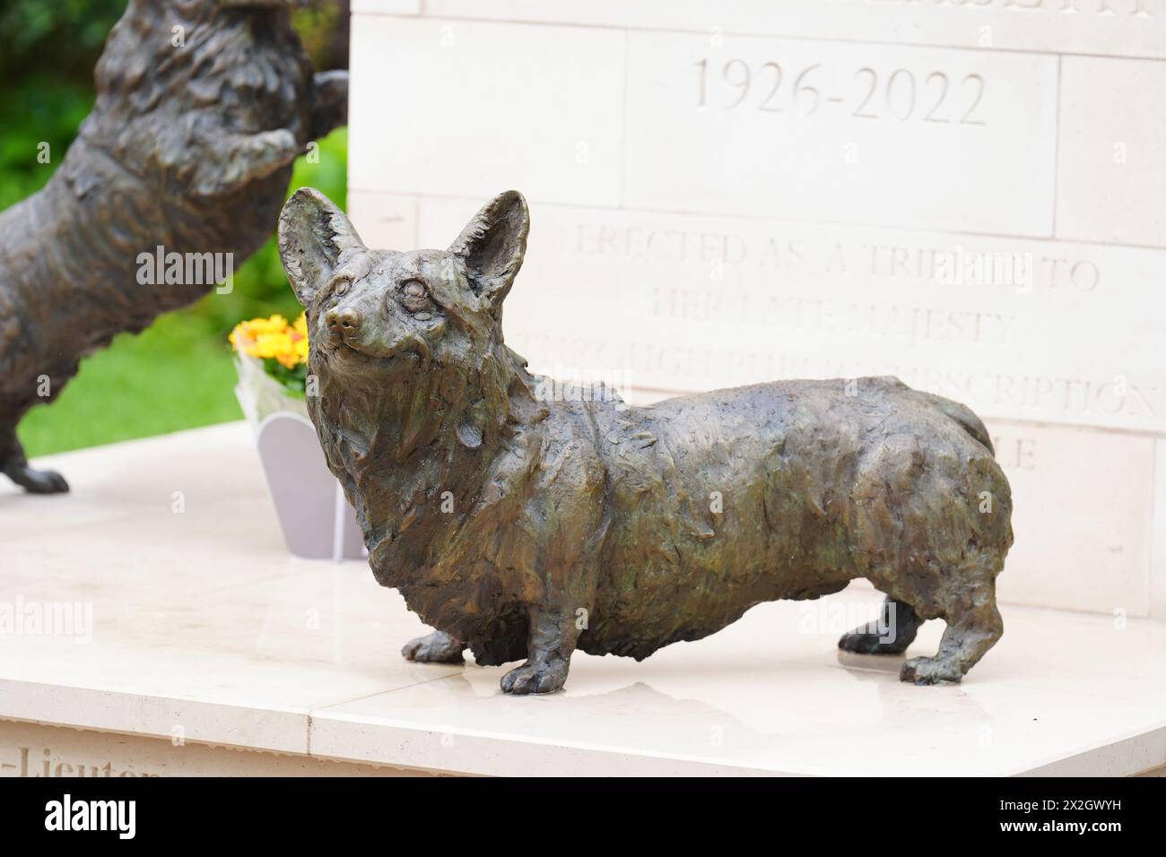 A statue of the late Queen Elizabeth II, the first to be commissioned ...