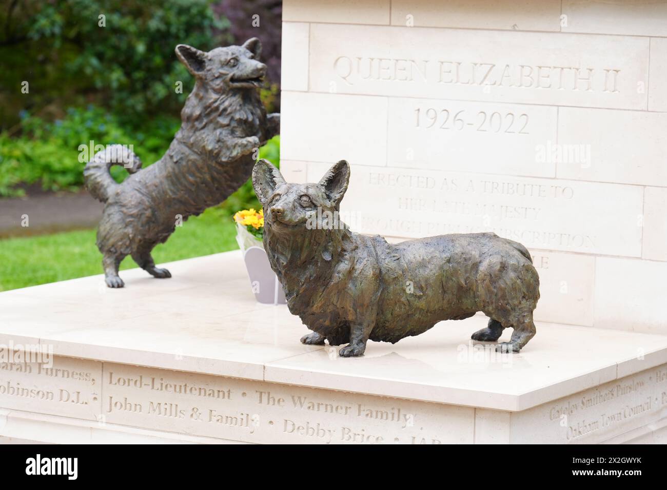 A statue of the late Queen Elizabeth II, the first to be commissioned ...