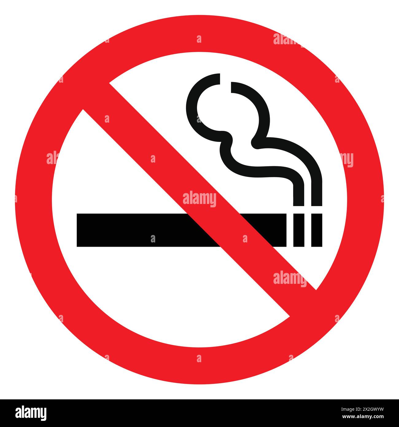 No Smoking Smoke Sign round icon. Stop cigarette symbol. Forbidden ...