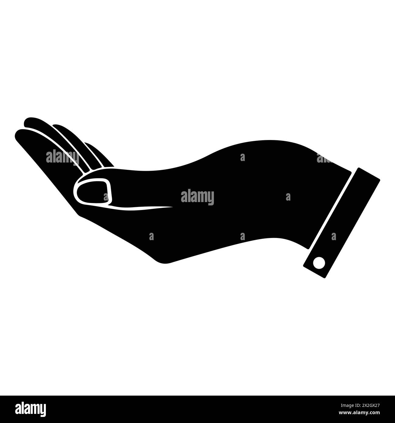 Hand palm up flat icon. Care and save symbol. Give alms. Facing up hand ...