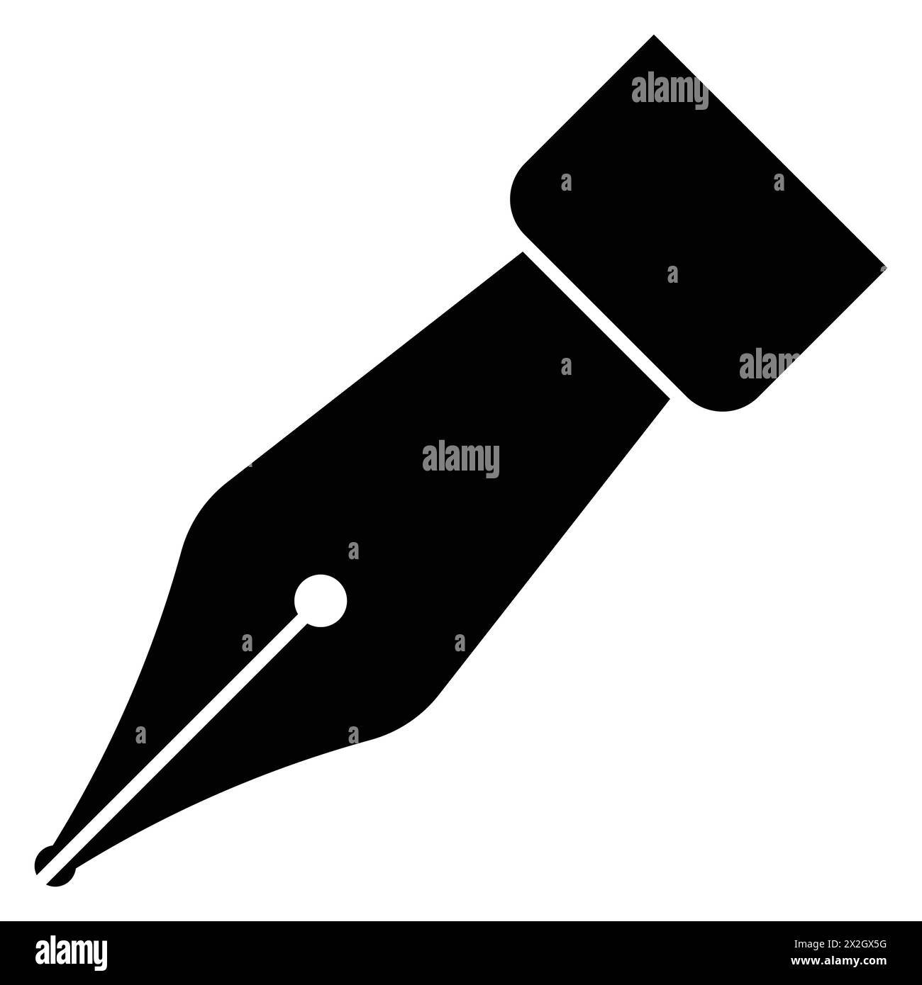 Fountain pen vector icon. Old fountain pen nibs pictogram. Retro ...