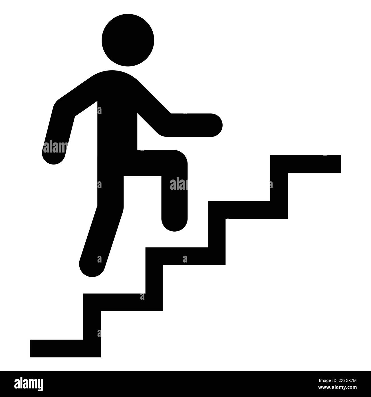 Stairs icon. Walking up staircase or stairs sign flat vector icon for ...