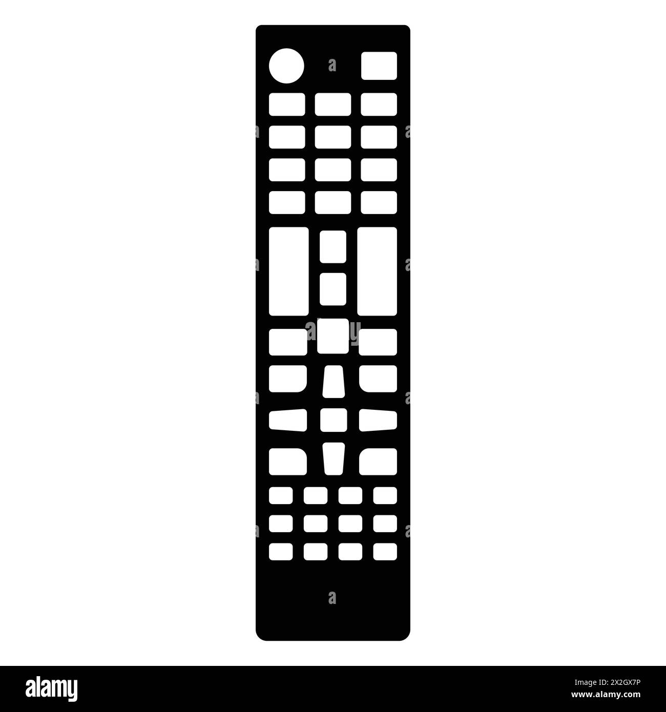TV remote control icon. Black silhouette. Isolated on white background ...