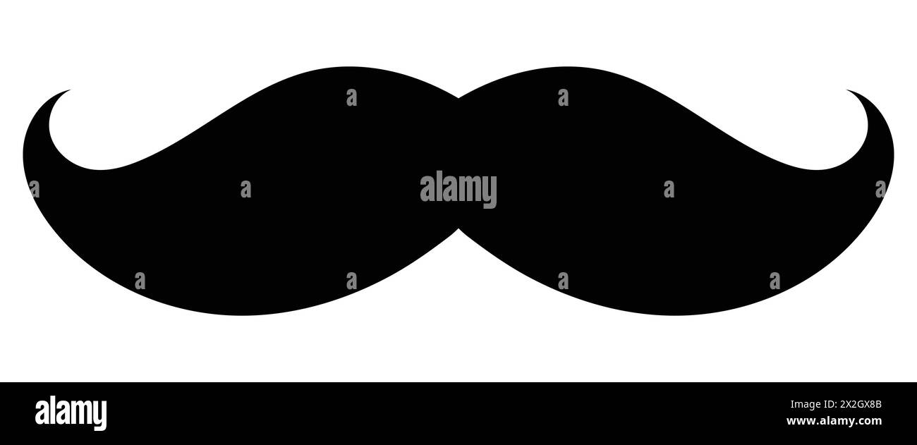 Vector icon of Italian mustache. Vintage retro hipster moustache curly ...