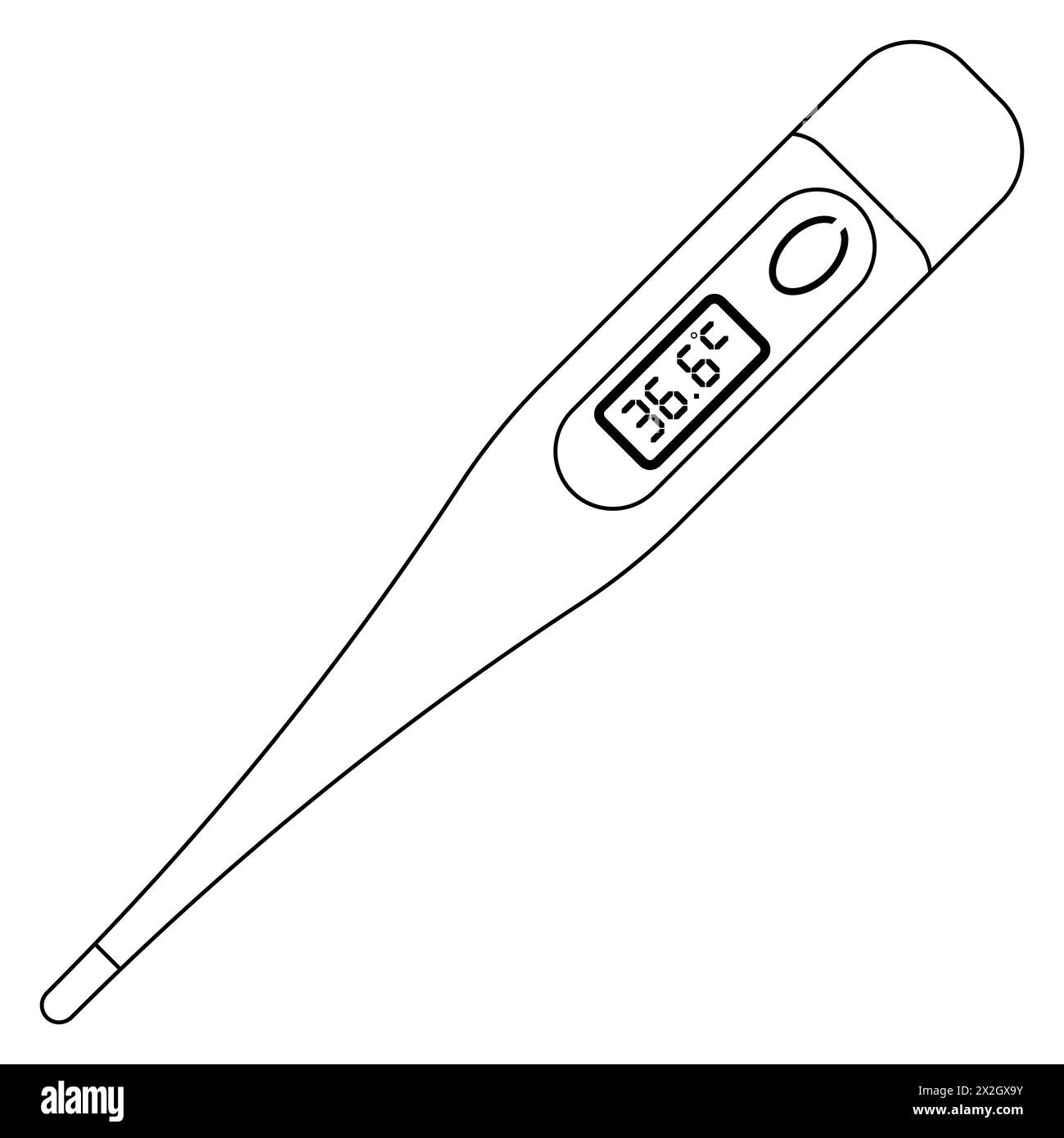 Thermometer flat design vector illustration. Medical digital ...