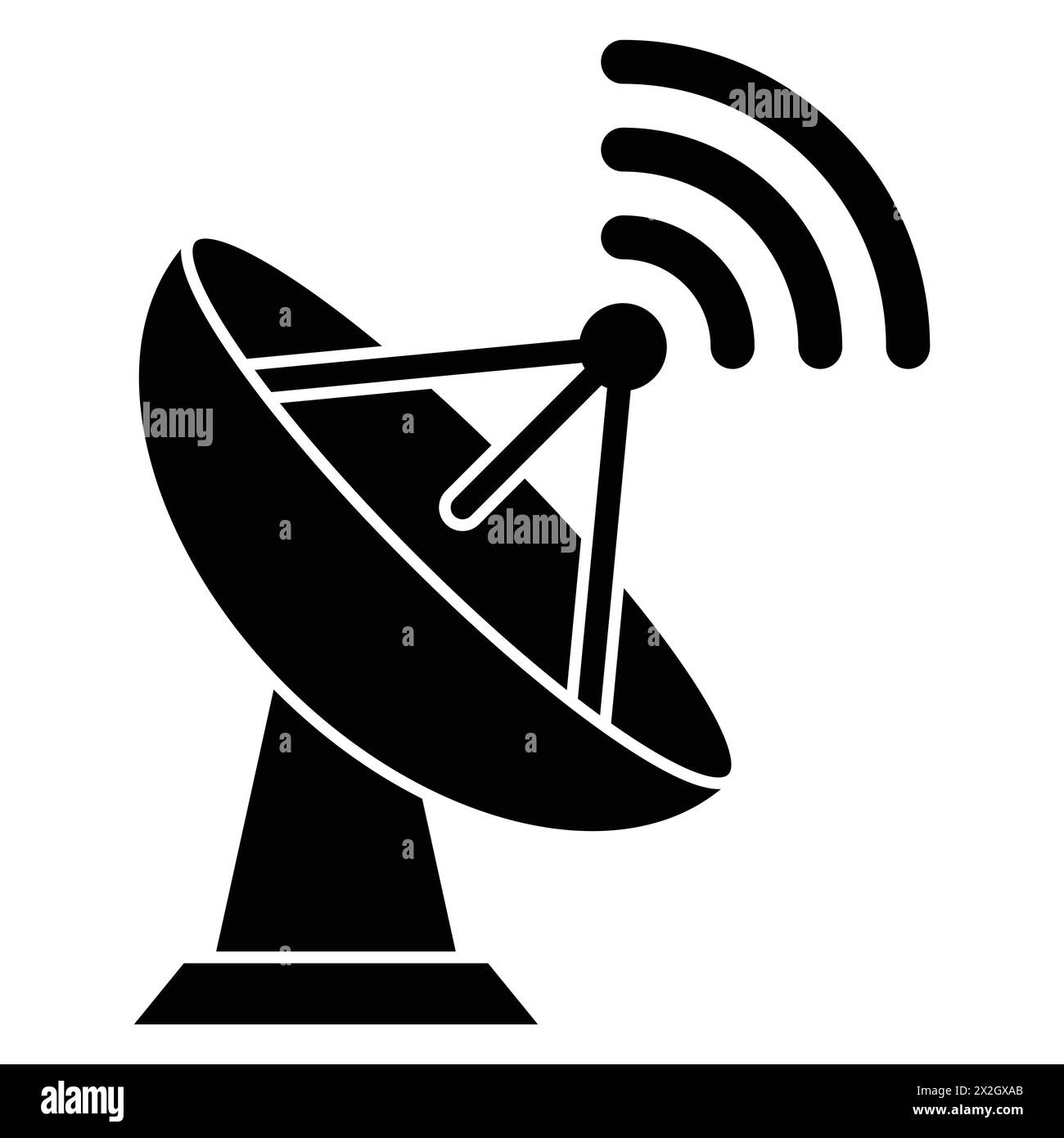 Radar satellite dish flat vector icon. Large satellite dish antenna ...
