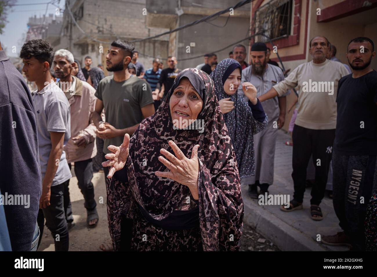 Bureij, Gaza, Palestinian Territories. 22nd Apr, 2024. Residents react ...