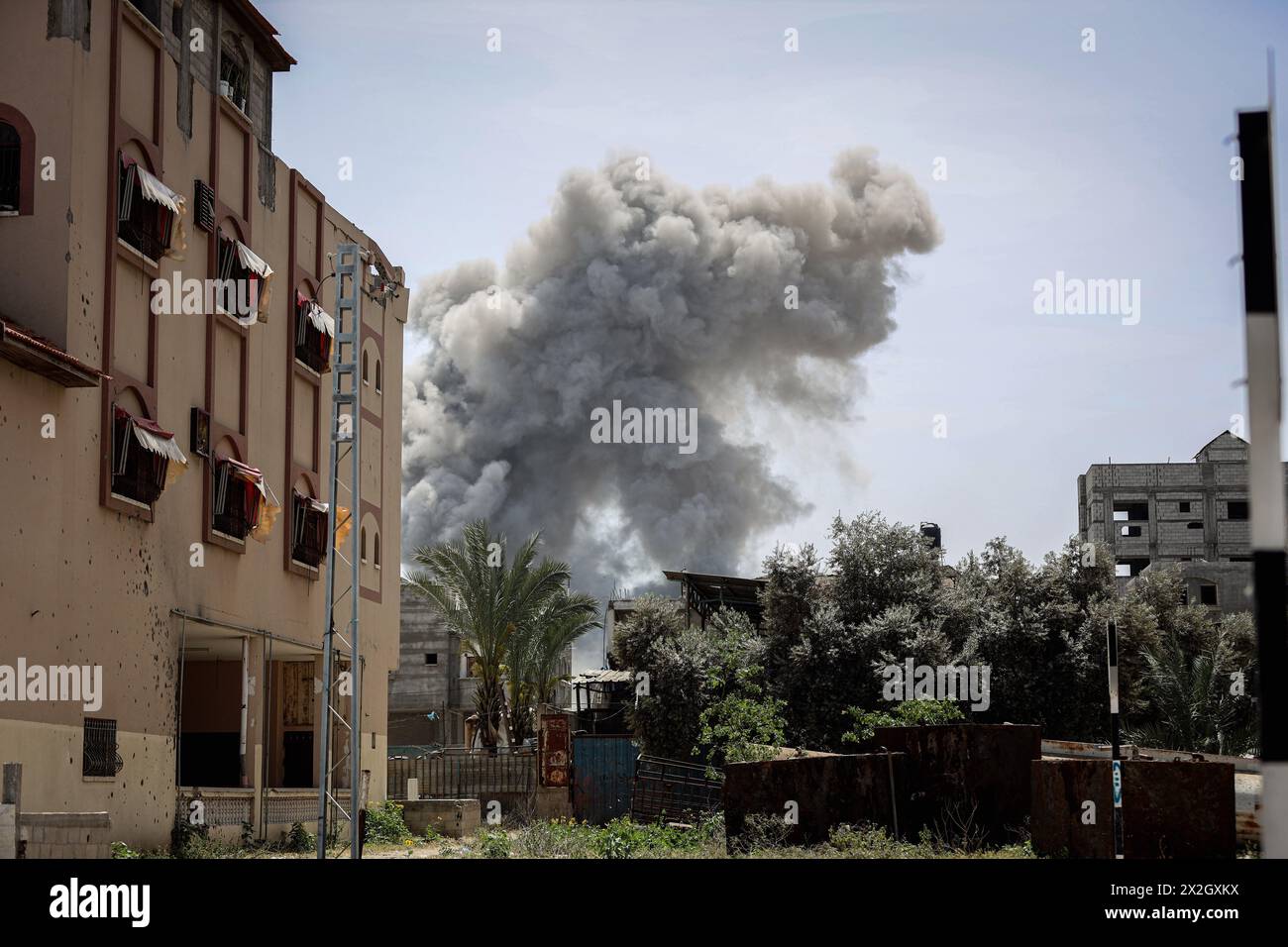Bureij, Gaza, Palestinian Territories. 22nd Apr, 2024. Israeli ...
