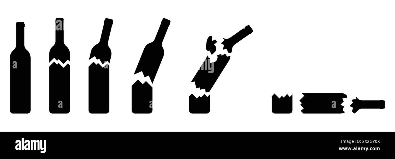 Broken glass wine bottle Black and White Stock Photos & Images - Alamy