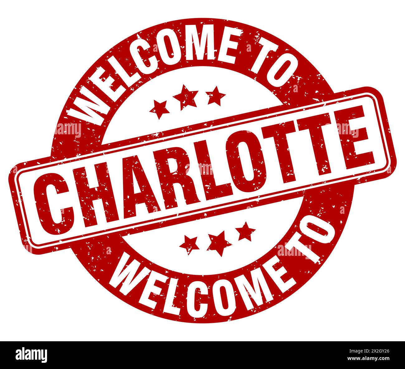 Welcome to Charlotte stamp. Charlotte round sign isolated on white ...
