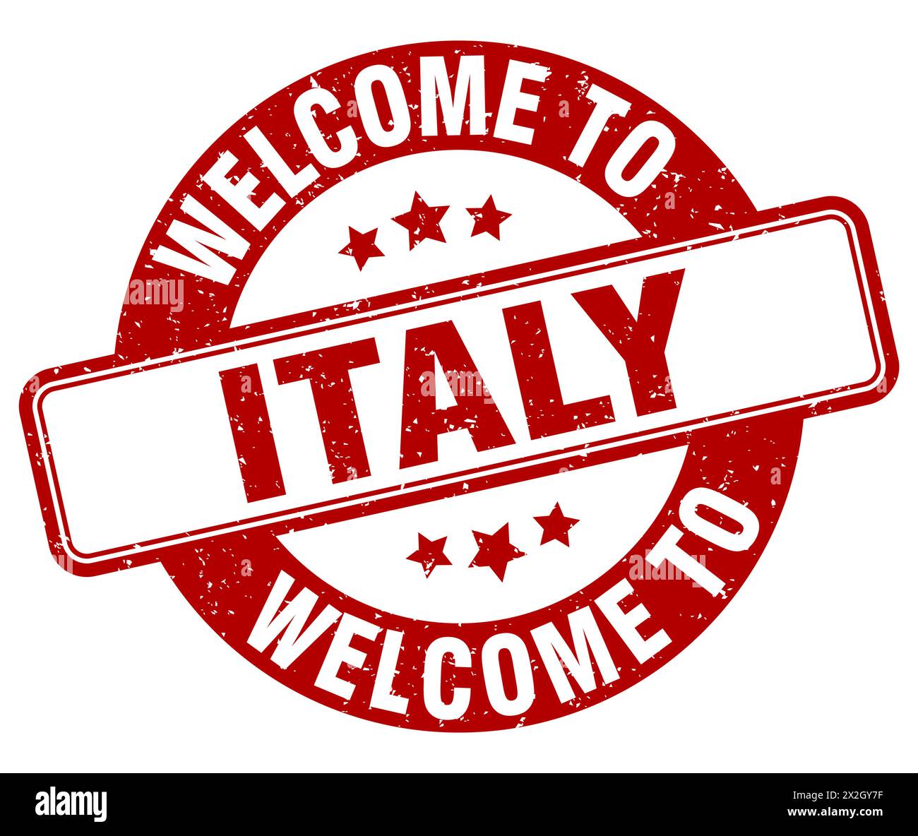 Welcome to Italy stamp. Italy round sign isolated on white background ...