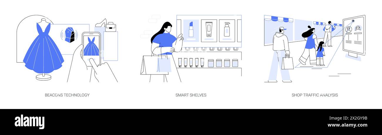 Smart retail isolated cartoon vector illustrations se Stock Vector ...