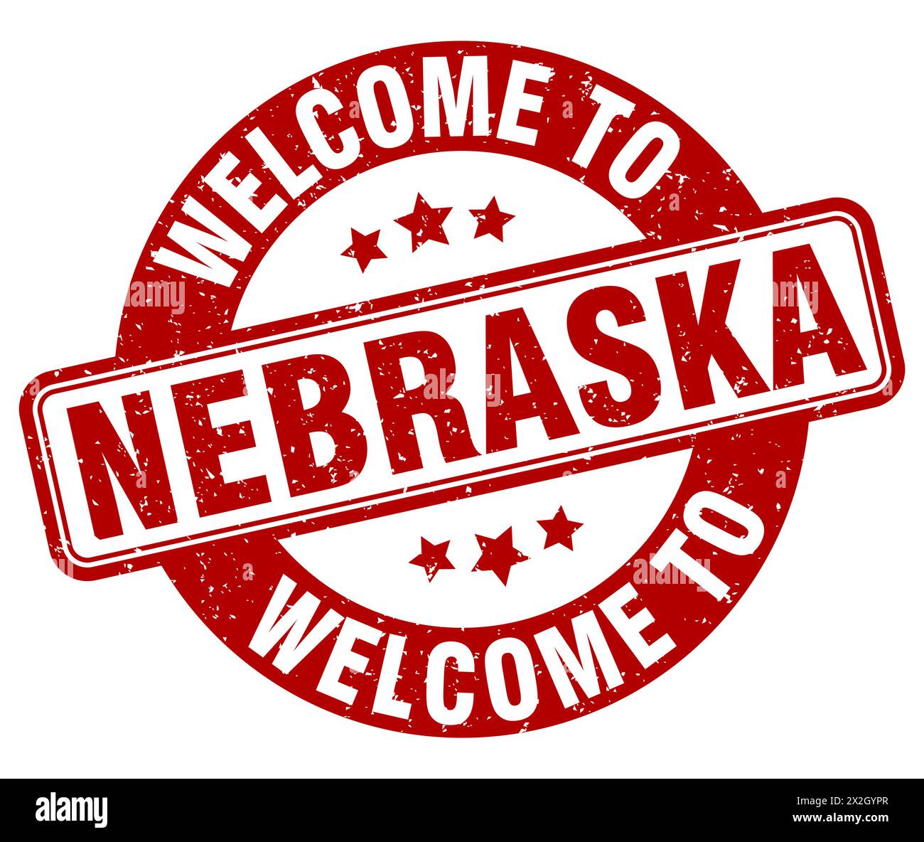 Welcome to Nebraska stamp. Nebraska round sign isolated on white ...