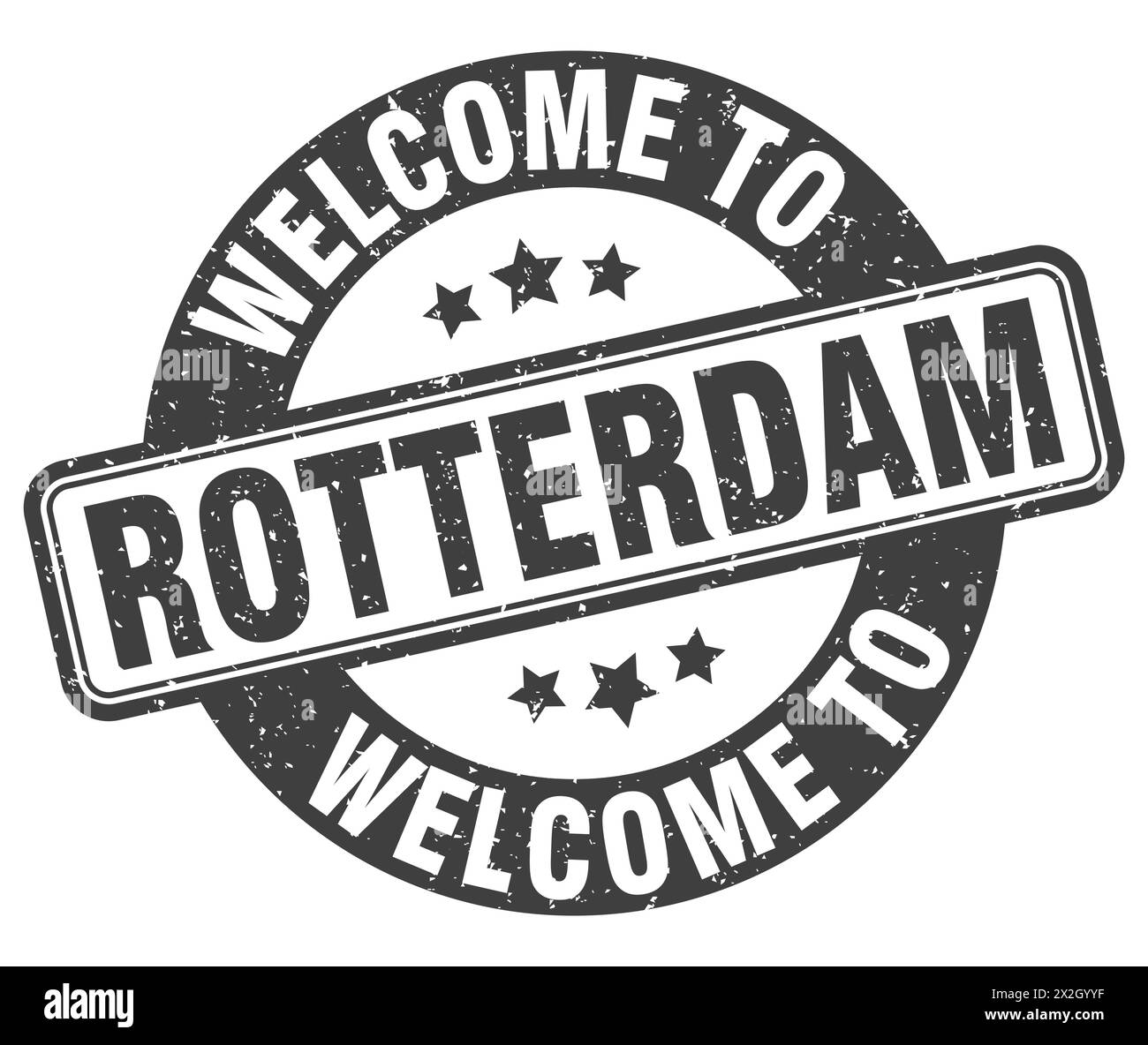 Welcome to Rotterdam stamp. Rotterdam round sign isolated on white ...