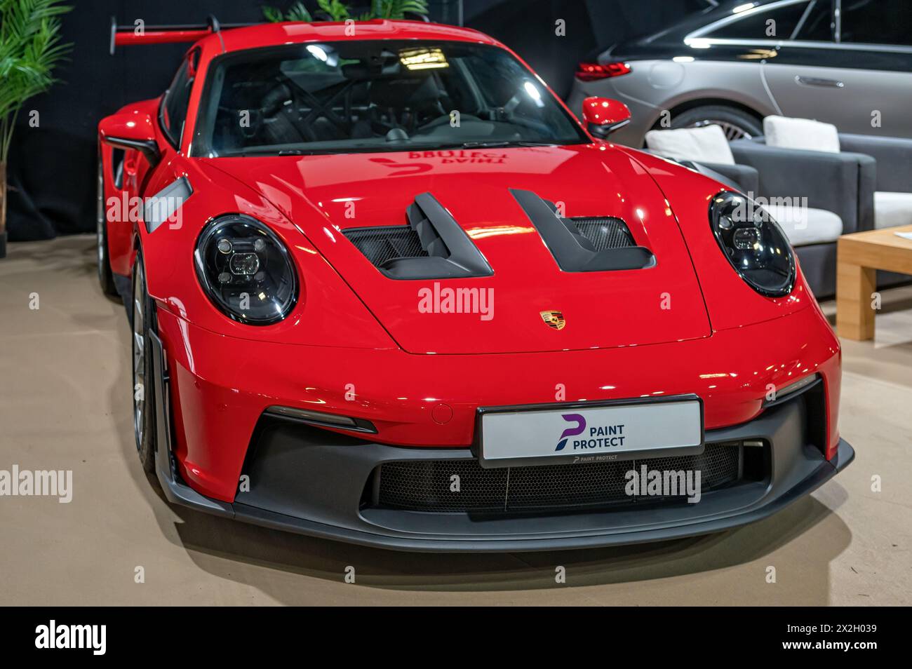 Riga, Latvia, April 19, 2024: Porsche 911 GT3 RS sports car presented ...