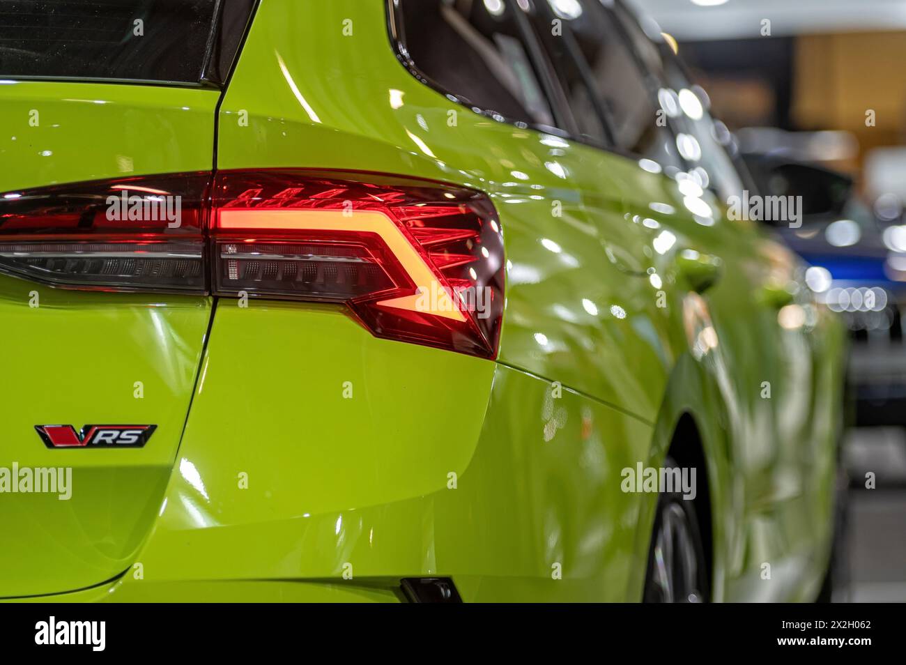 Riga, Latvia, April 19, 2024: LED rear lights and car design closeup of ...