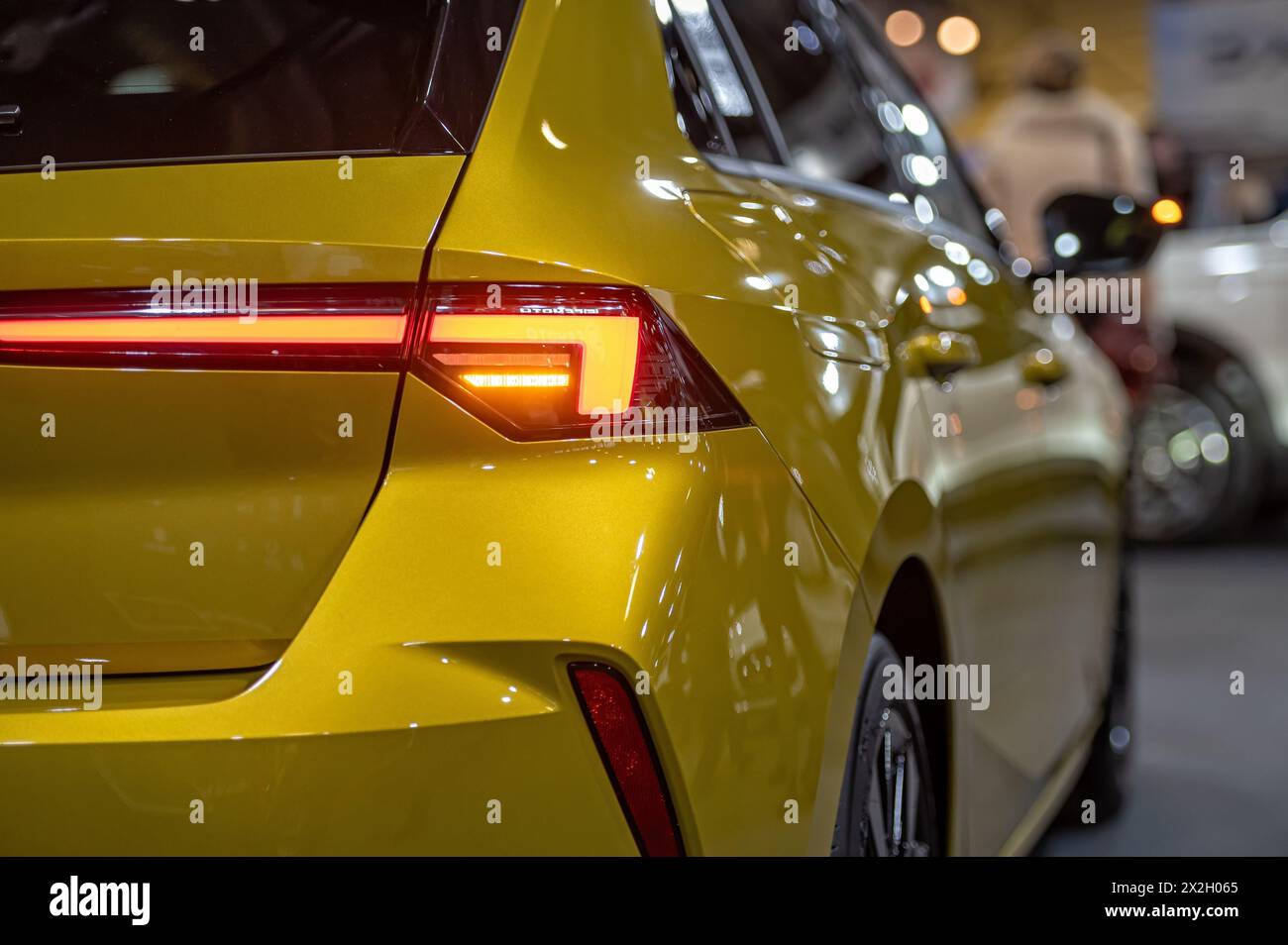 Riga, Latvia, April 19, 2024: LED rear lights and car design closeup of ...