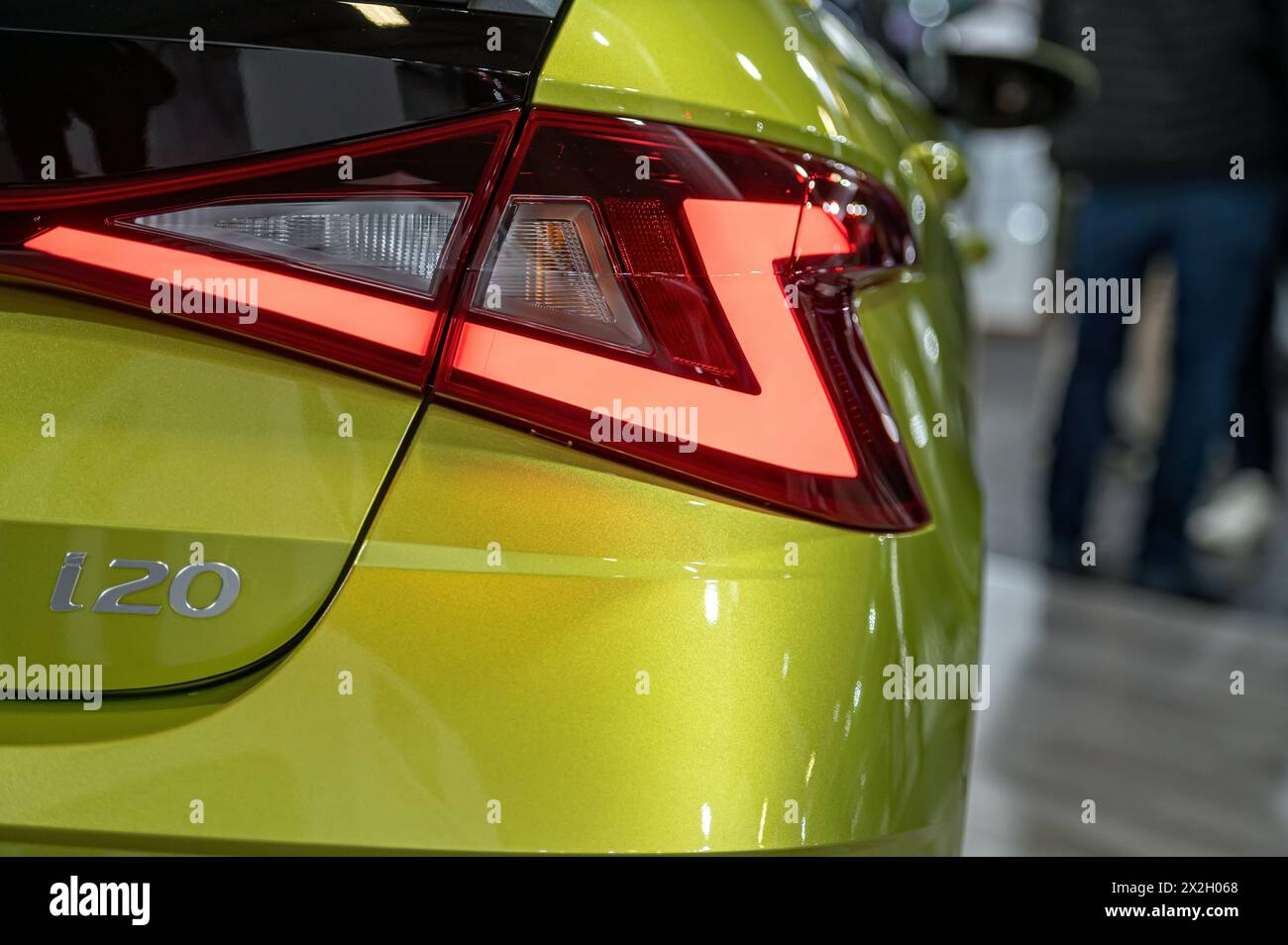 Riga, Latvia, April 19, 2024: LED rear lights and car design closeup of ...