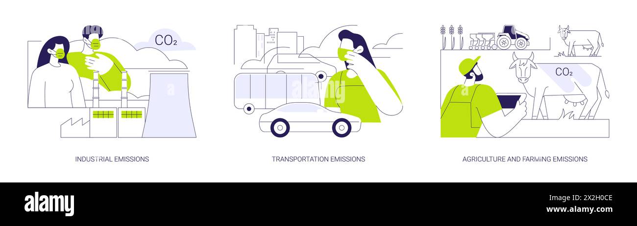 CO2 emissions abstract concept vector illustrations Stock Vector Image ...