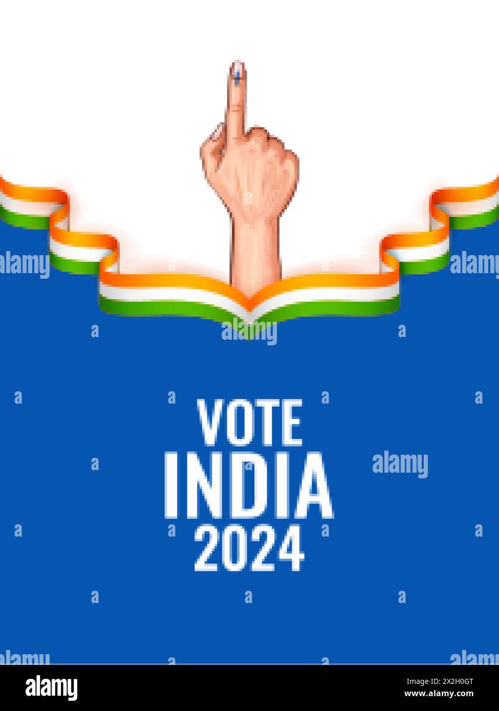 illustration of Indian people Hand with voting sign showing general ...
