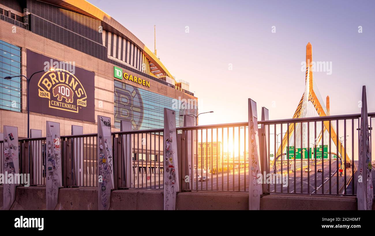 The TD Garden and Zakim Bridge Stock Photo - Alamy