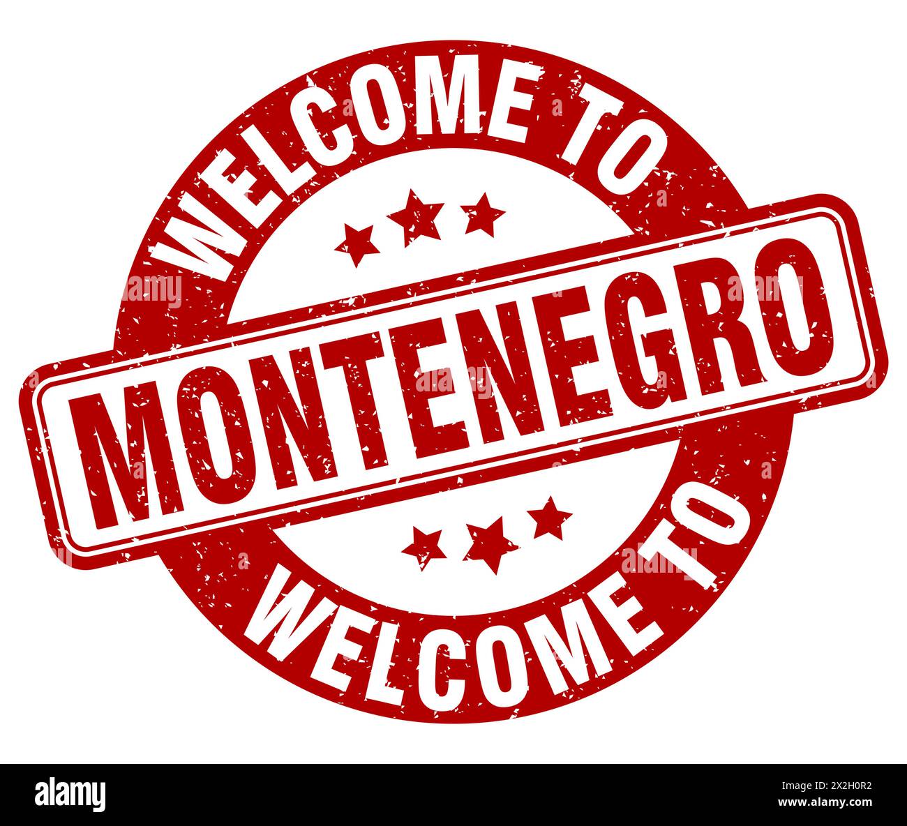 Welcome to Montenegro stamp. Montenegro round sign isolated on white ...