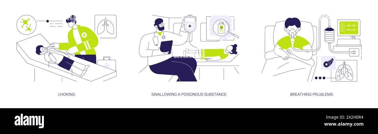 Pediatric emergency medicine abstract concept vector illustrations ...