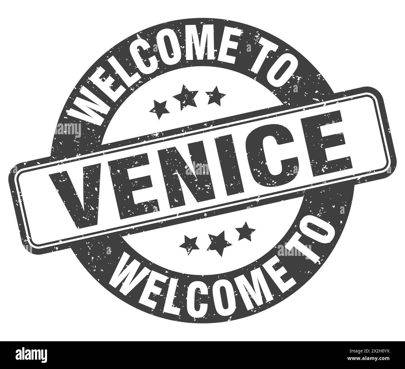 Welcome to Venice stamp. Venice round sign isolated on white background ...