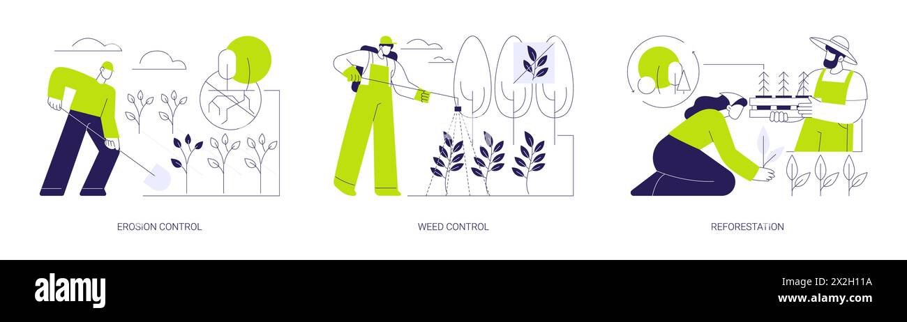 Environmental restoration abstract concept vector illustrations Stock ...