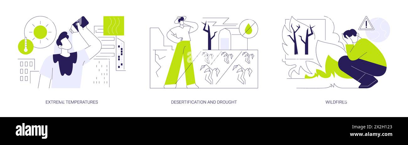 Extreme weather conditions abstract concept vector illustrations Stock ...