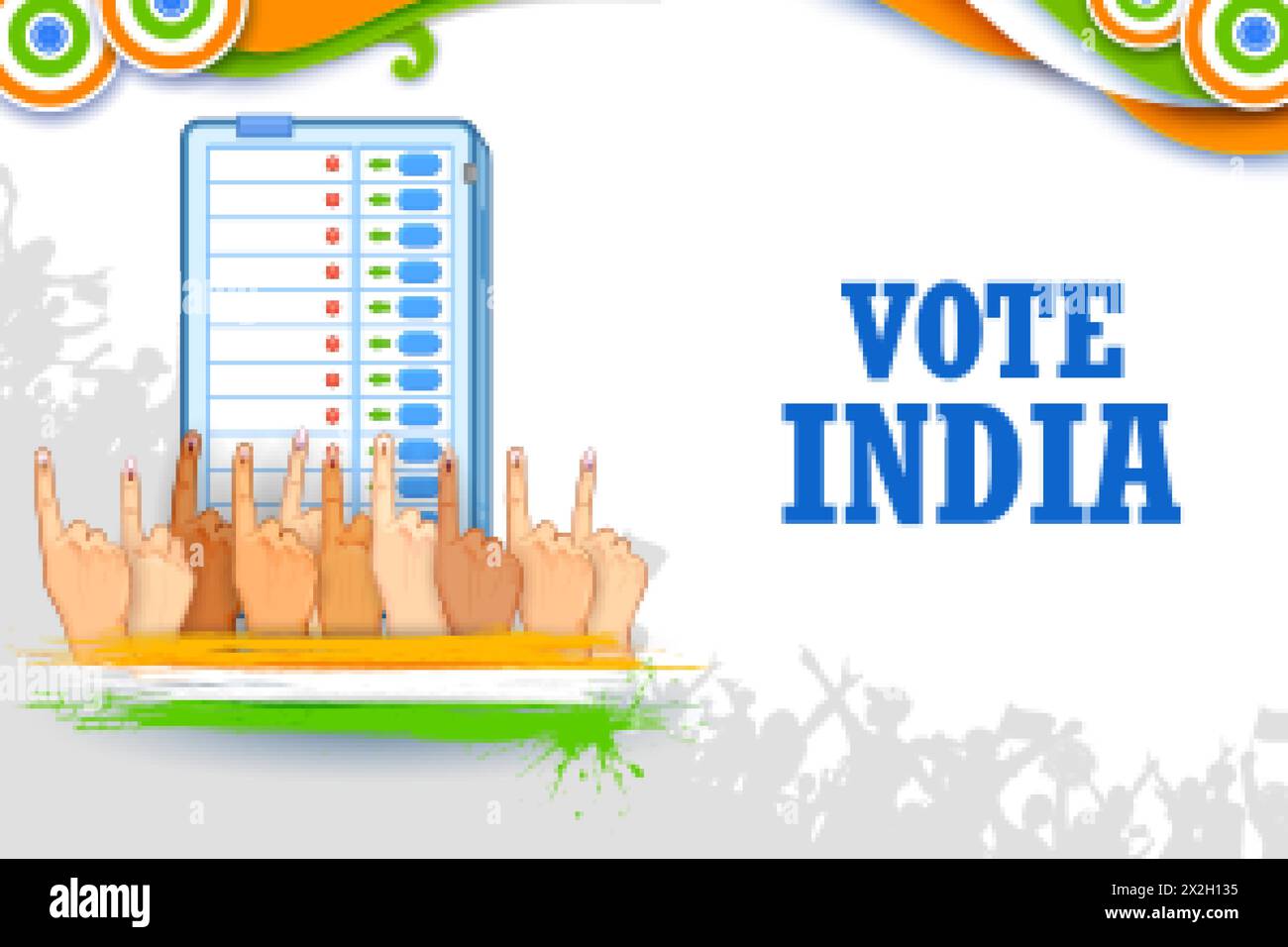 illustration of Indian people Hand with voting sign showing general ...