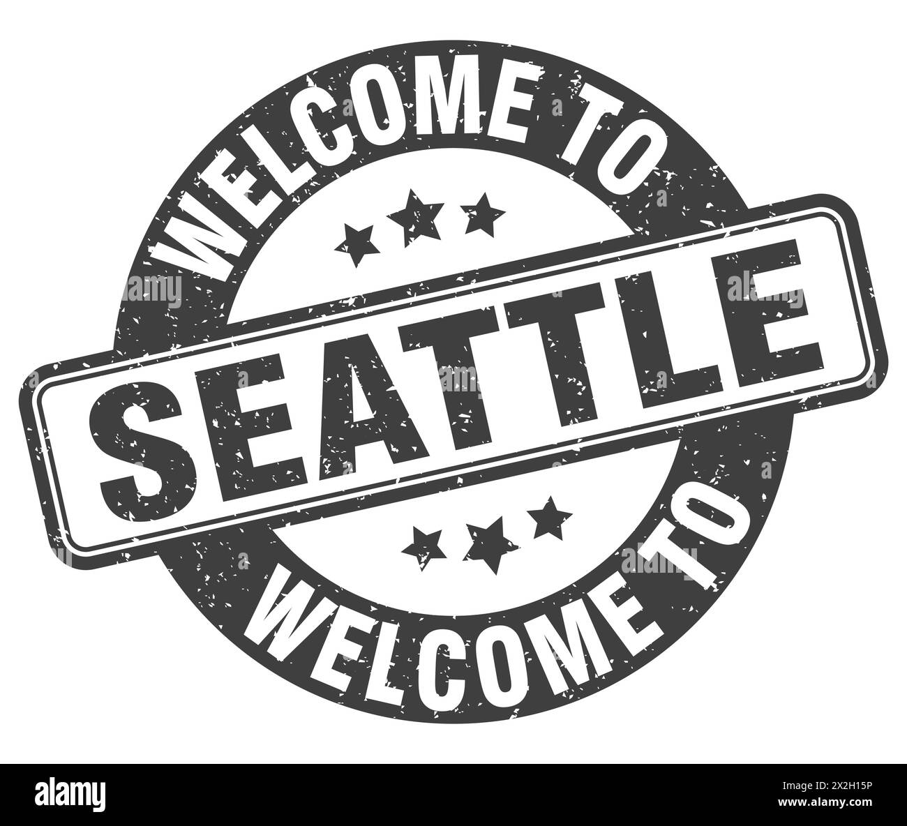 Welcome to Seattle stamp. Seattle round sign isolated on white ...