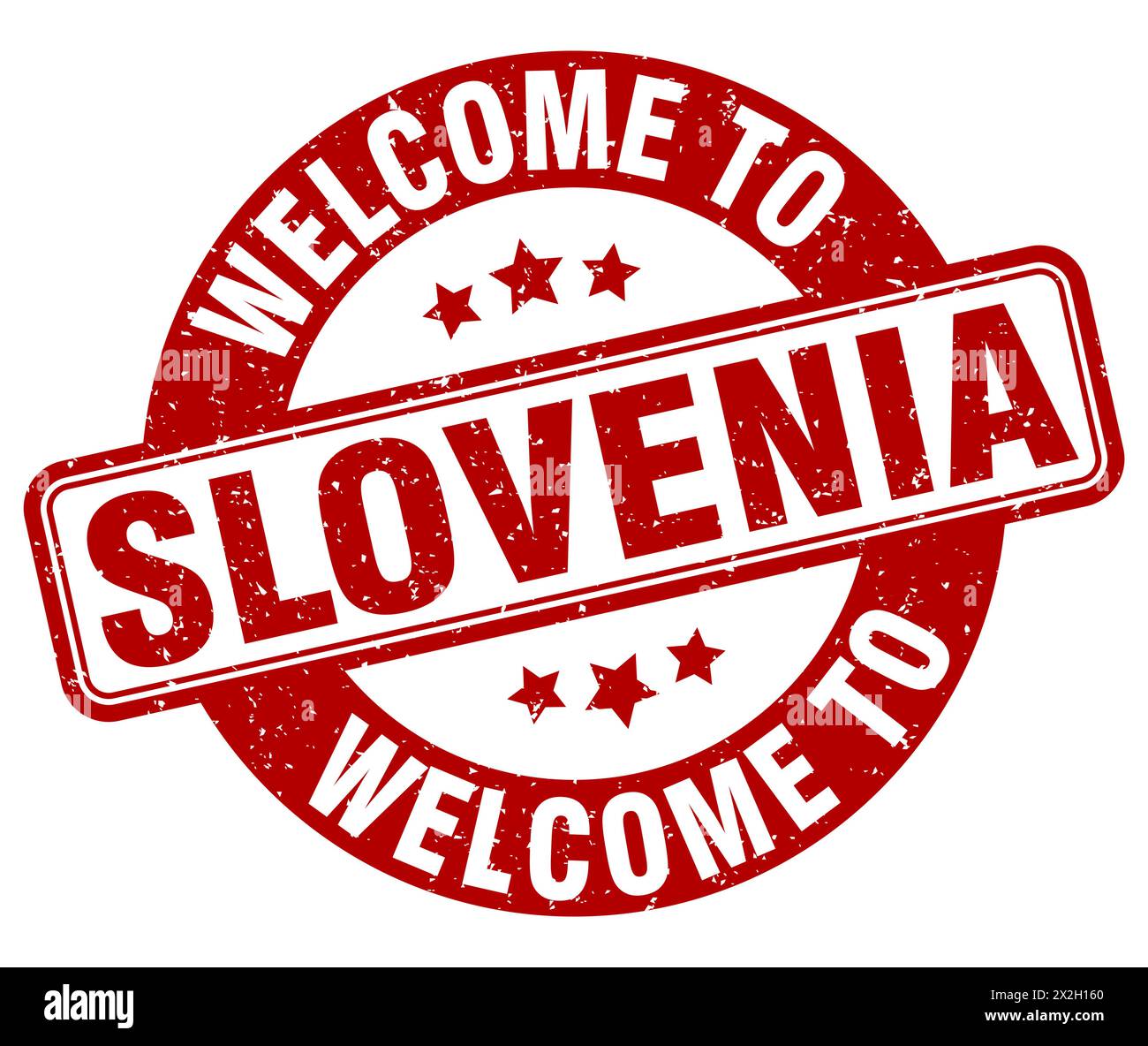 Welcome to Slovenia stamp. Slovenia round sign isolated on white ...