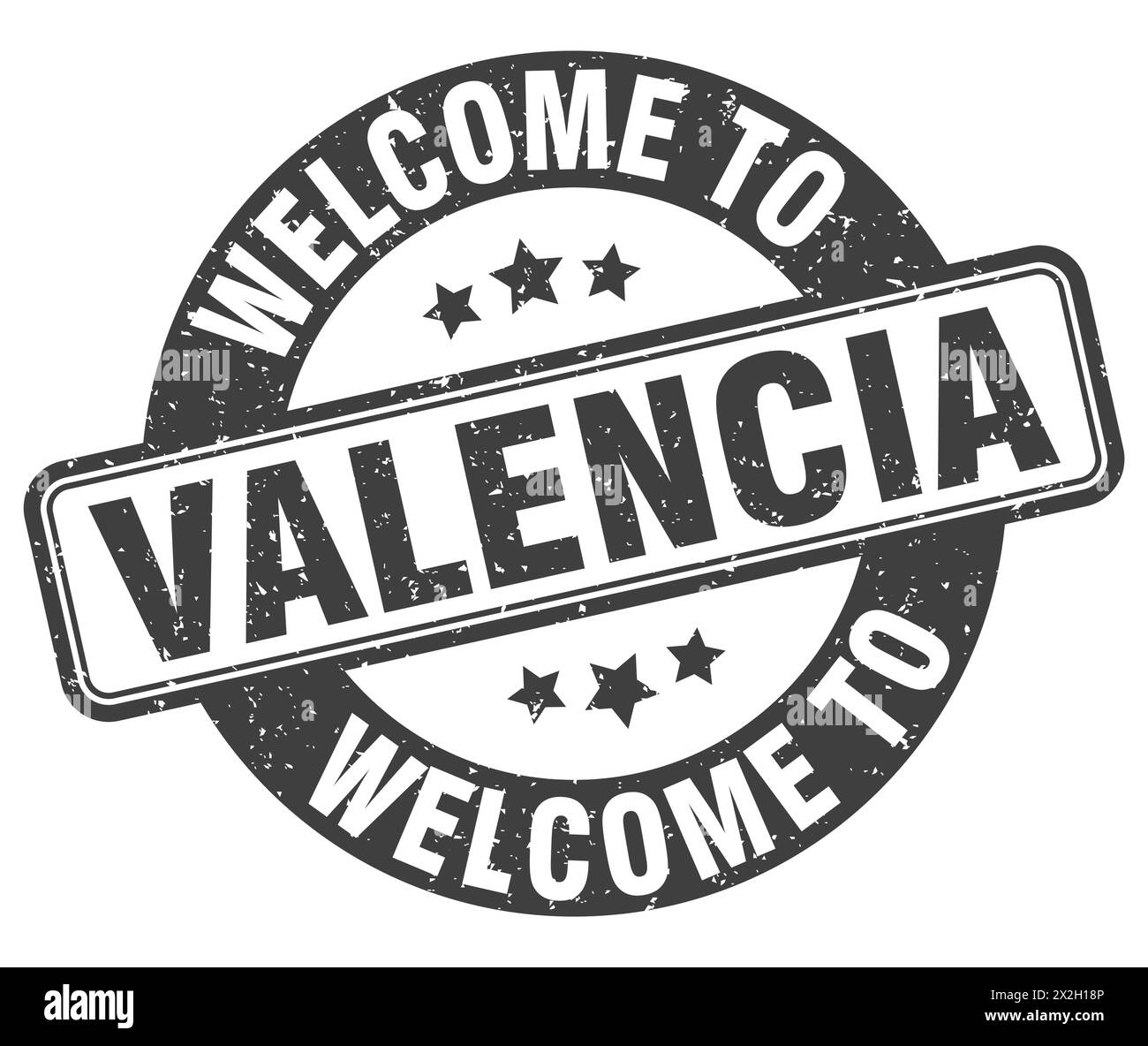 Welcome to Valencia stamp. Valencia round sign isolated on white ...
