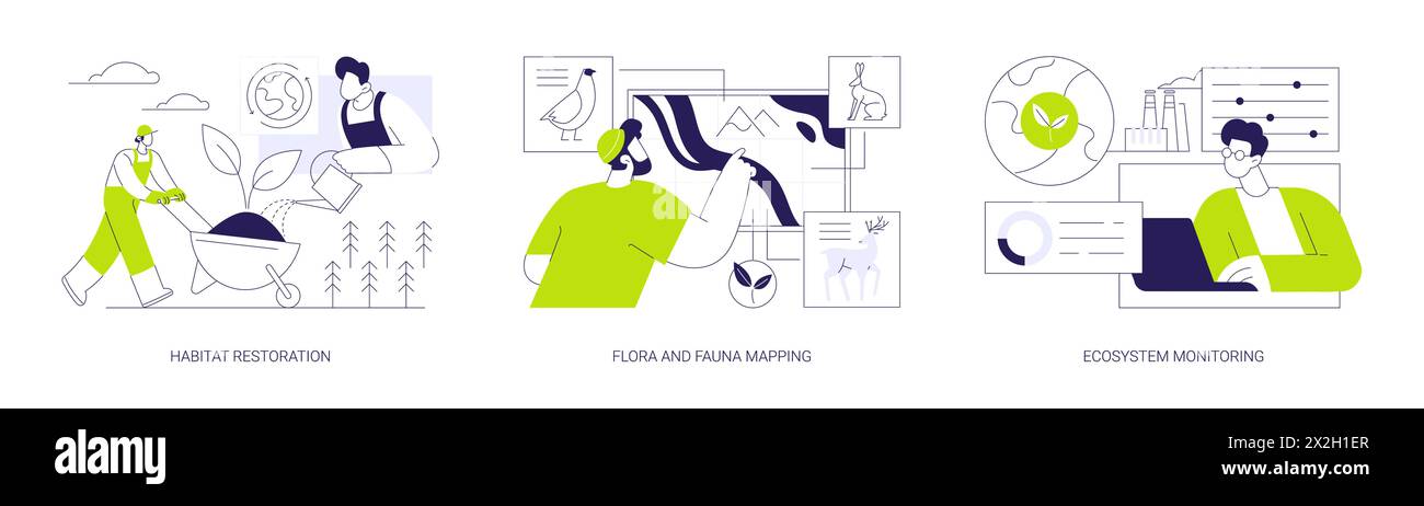 Ecosystem remediation abstract concept vector illustrations Stock ...