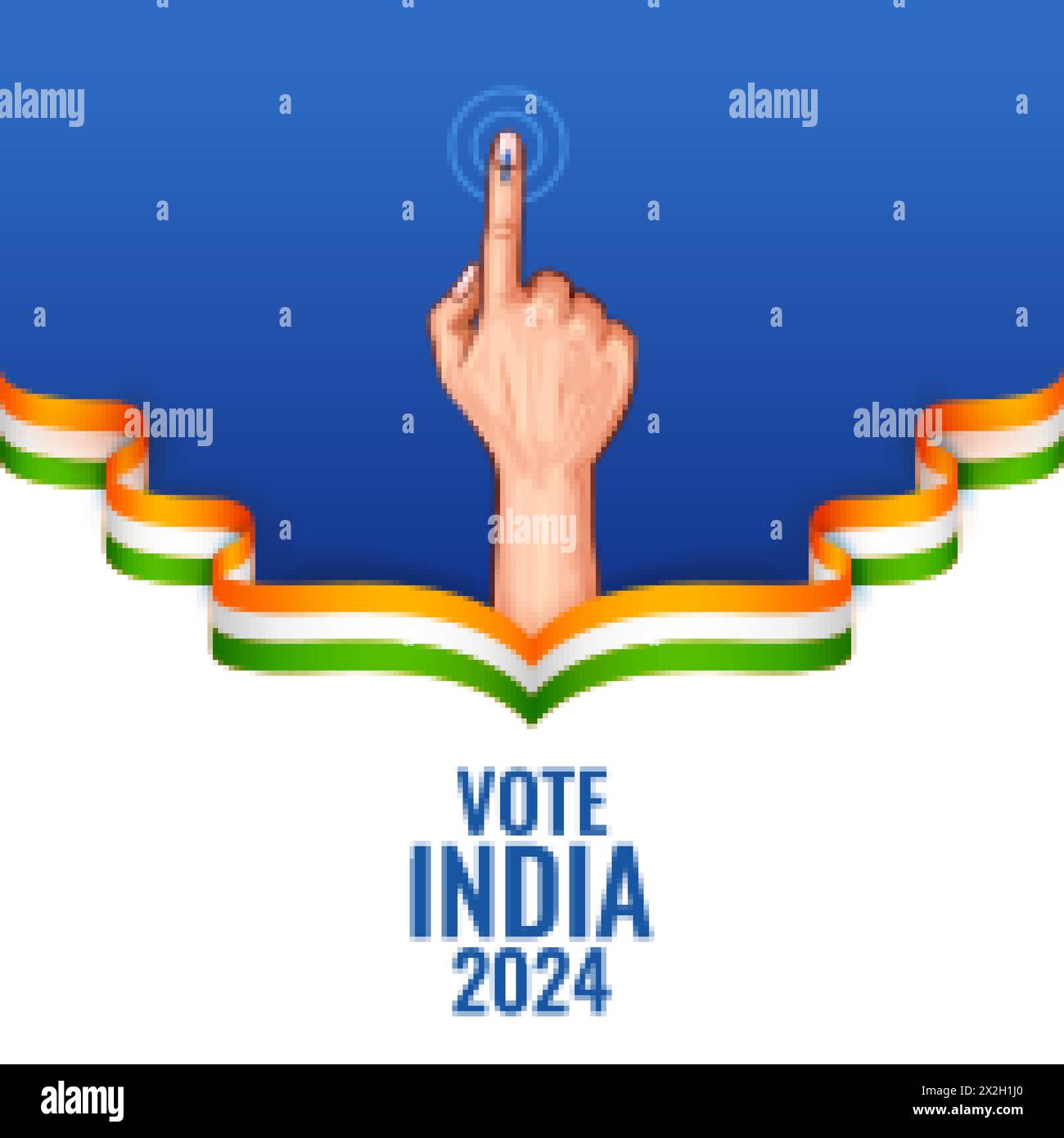 illustration of Indian people Hand with voting sign showing general ...