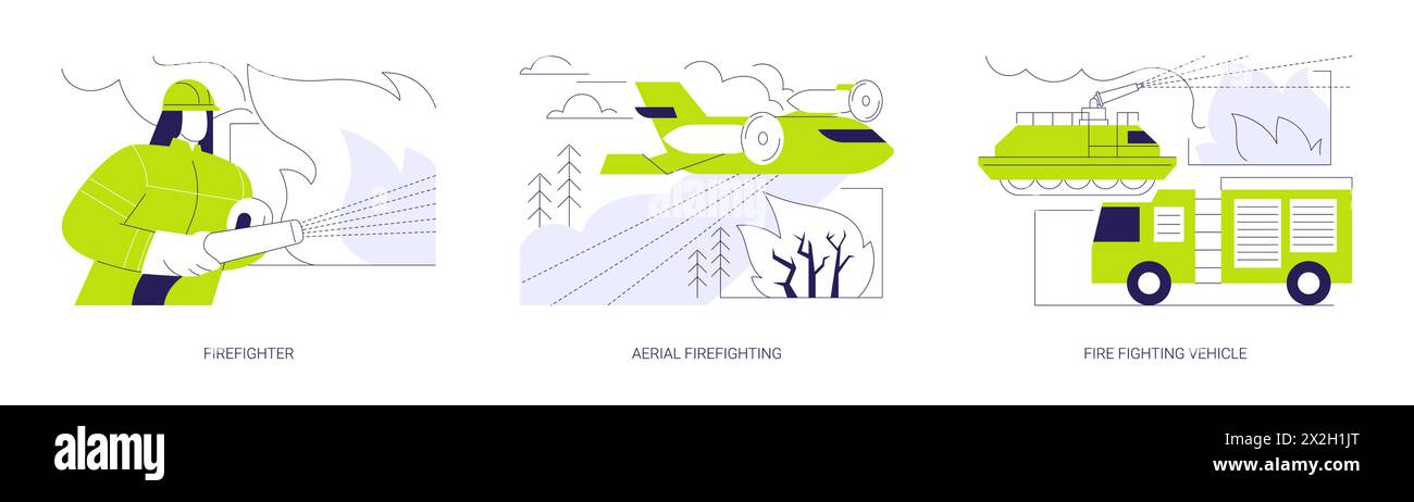 Fighting the wildfire abstract concept vector illustrations Stock ...