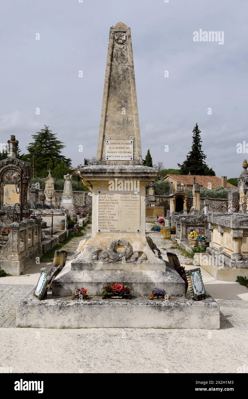 The old cemetery in Robion, Provence, France, in which many of the ...