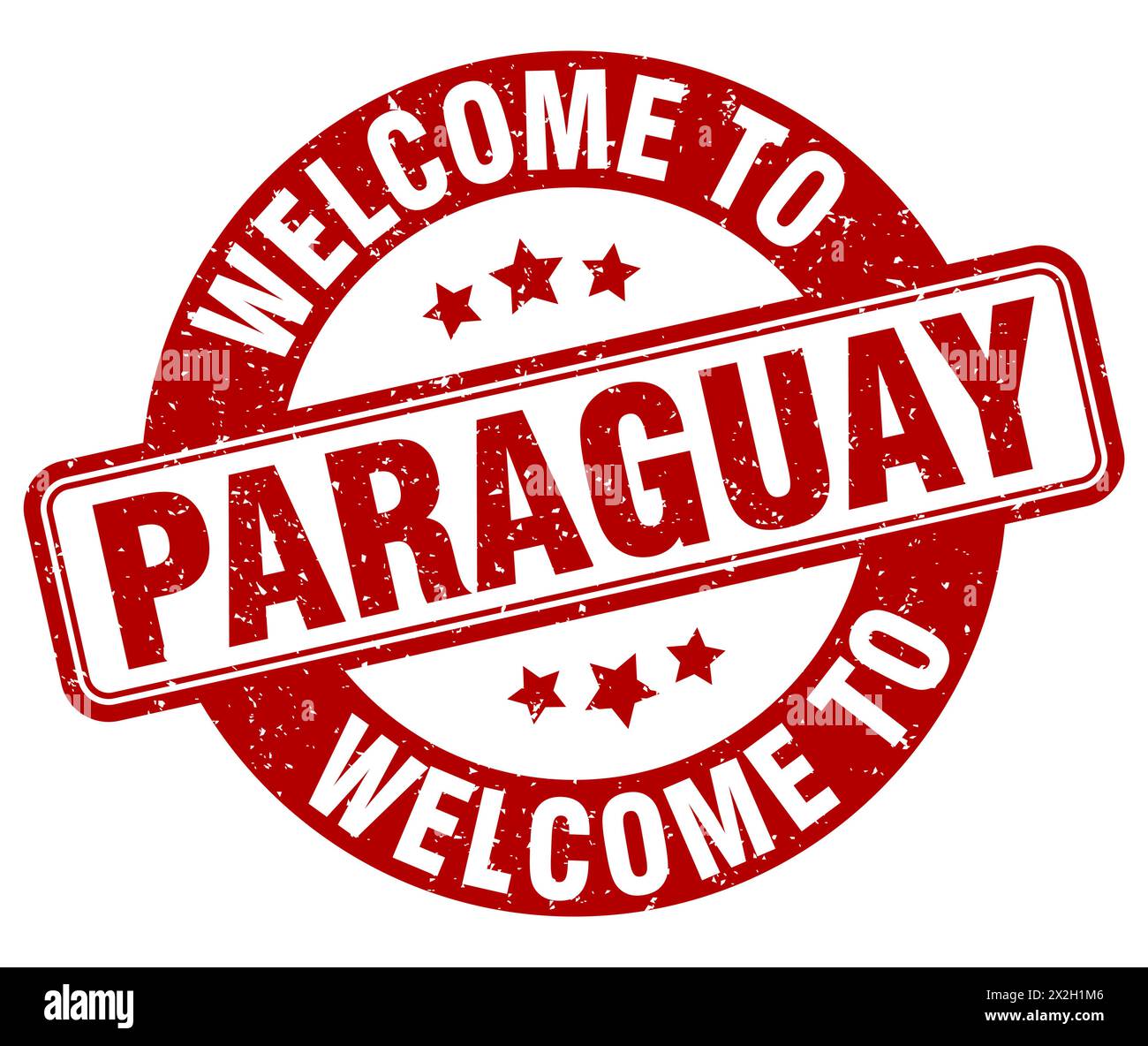 Welcome to Paraguay stamp. Paraguay round sign isolated on white ...