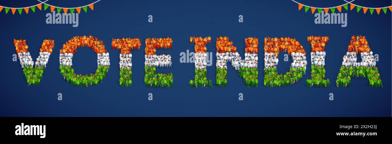 illustration of Indian people Hand with voting sign showing general ...