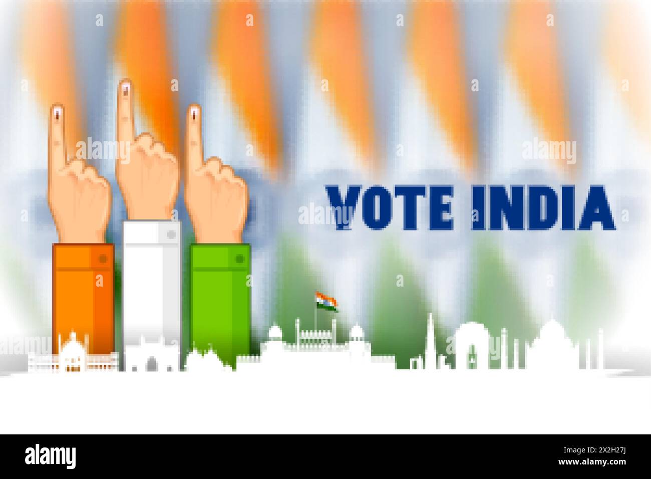 illustration of Indian people Hand with voting sign showing general ...