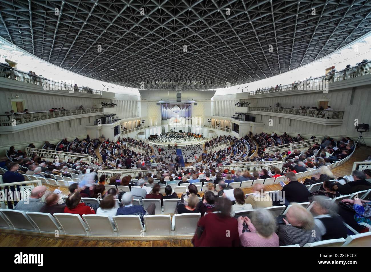 MOSCOW - FEBRUARY 26: People waiting concert of Symphony Orchestra of ...