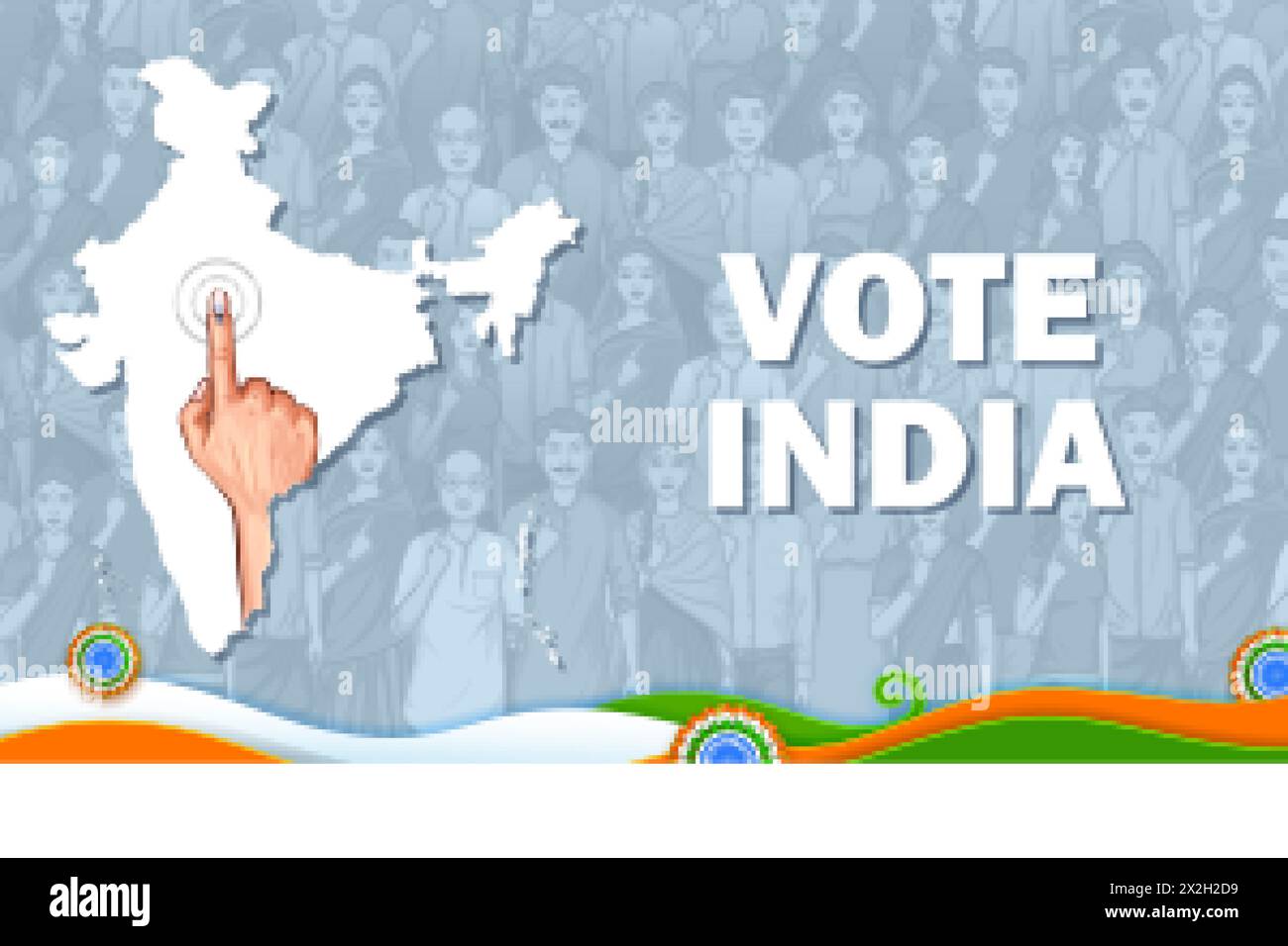 illustration of Indian people Hand with voting sign showing general ...