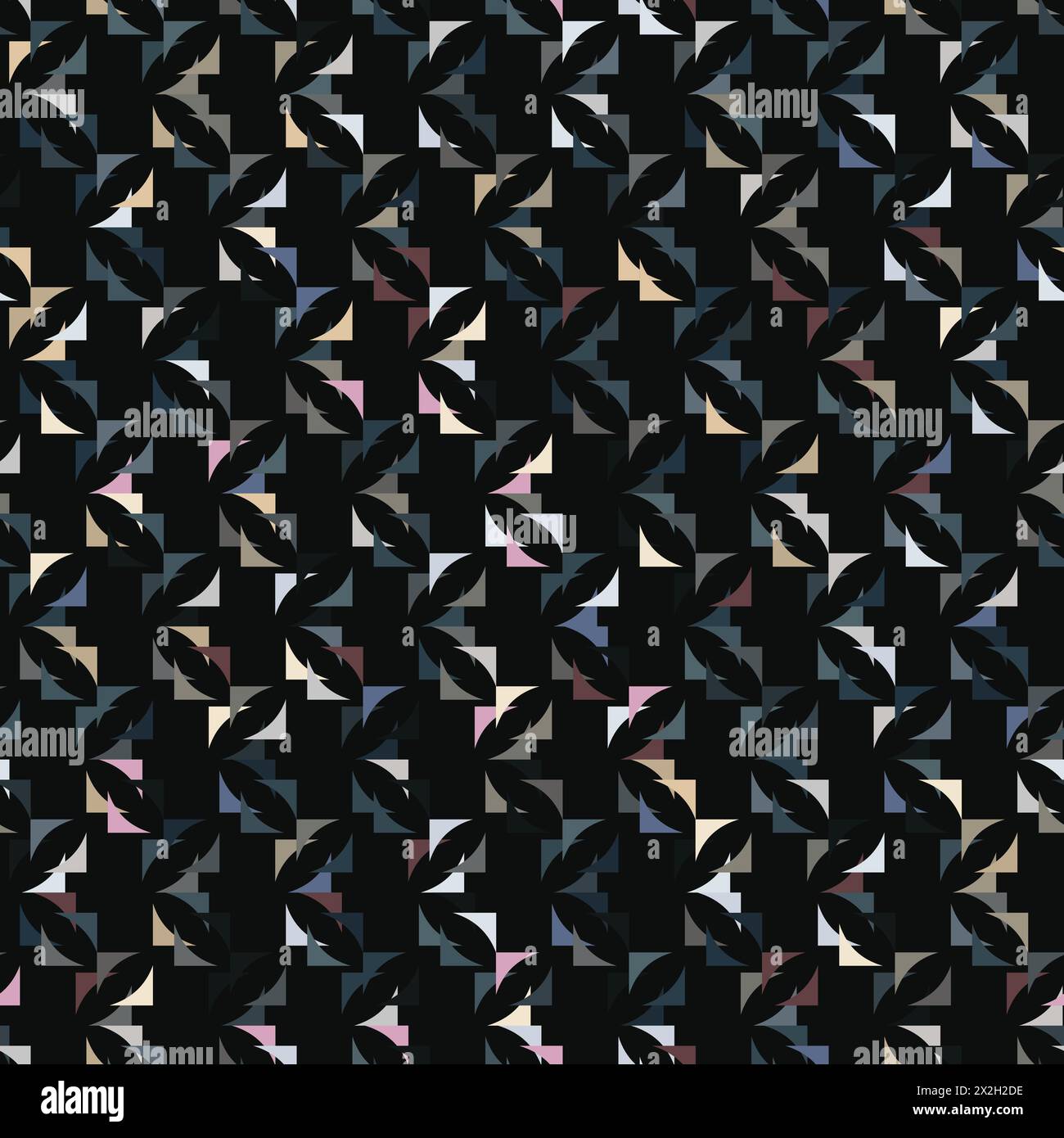 The textile design features a seamless pattern of triangles in electric ...