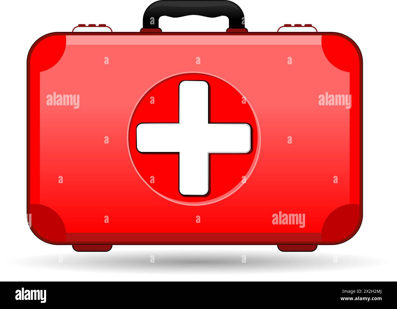 Red medical case. First AID kit. Rescue kit isolated on white ...