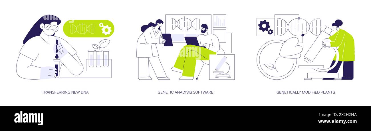 Gene engineering abstract concept vector illustrations Stock Vector ...