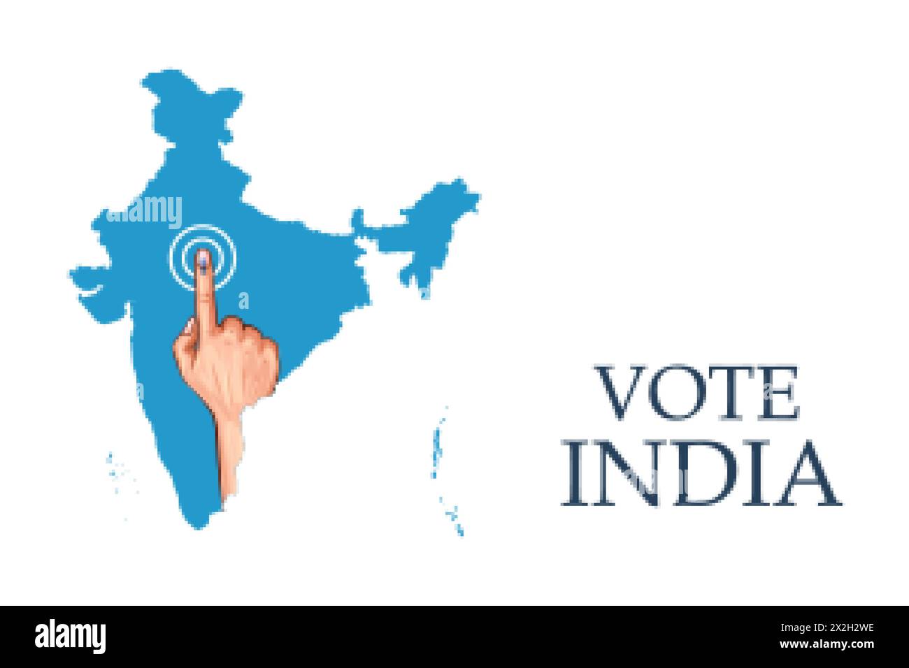 illustration of Indian people Hand with voting sign showing general ...