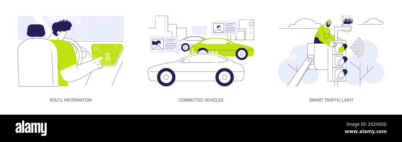 Smart city transportation abstract concept vector illustrations Stock ...